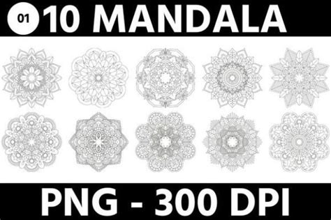 10 Mandala Coloring Pages Graphic By Mystic Oasis · Creative Fabrica