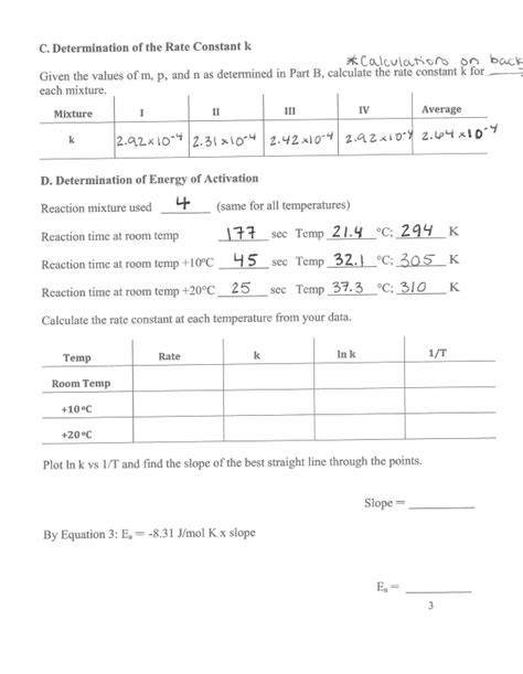 Solved Data Experiment Chemical Kinetics A Reaction Chegg Com