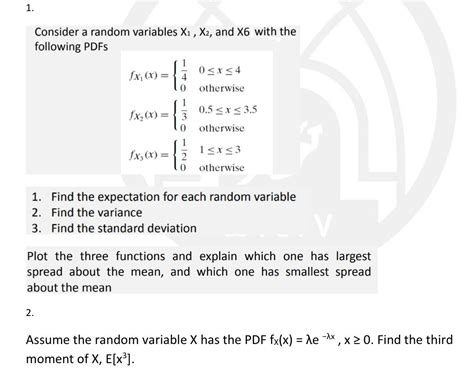 solved 1 consider a random variables x1 x2 and x6 with