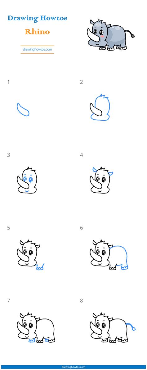 How To Draw A Rhino Step By Step Easy Drawing Guides Drawing Howtos