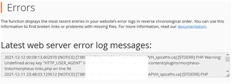 how to view the website error log in cpanel vernalweb