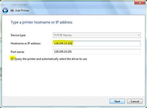 Fill In The IP Address Of Your Printer