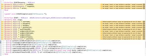 Xcode Objective C All Properties Displaying A Warning Stack Overflow