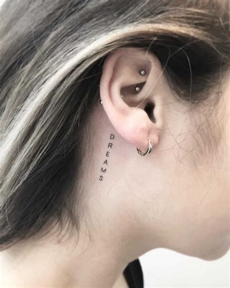 Behind The Ear Tattoos Words