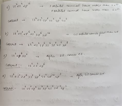 [solved] 98 Identify What Is Wrong With Each Electron Configuration And Course Hero