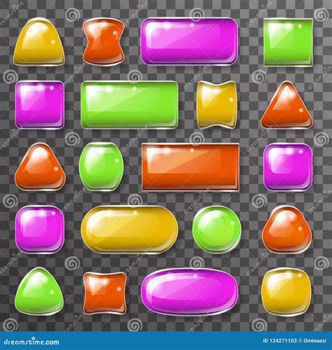 Ui Glossy Buttons Glass Plate Game App Icons Transparent Background Design Glossy Elements