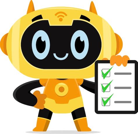 Premium Vector Ai Robot Chat Bot Cartoon Character Holding Checklist
