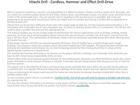 PPT Cordless Drills PowerPoint Presentation Free Download ID