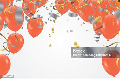 다채로운 생일입니다 풍선 색종이 선물 상자 생일 축 하 디자인 서식 파일 발표 공휴일에 대한 스톡 벡터 아트 및 기타 이미지