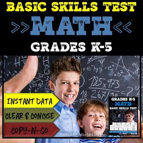 Basic Math Skills Assessment Basic Math Test Grades K 5 Tpt