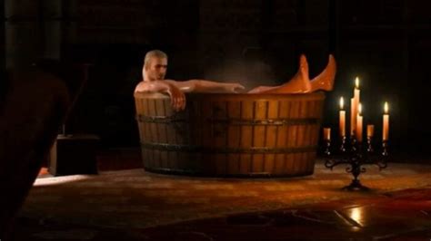 Gamebyte Review Geralt In The Bathtub Scene The Witcher 3 Wild Hunt