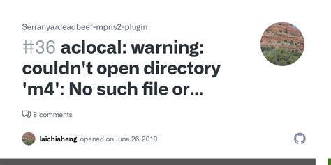 aclocal warning couldn t open directory m4 no such file or