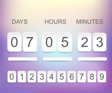 Countdown Timer Template Counter Design For Website With Numbers Stock Vector Illustration Of