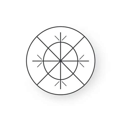 Circular Compass Vector Line Icon Lineal Icon Analyse Bold Line Illustration Background And