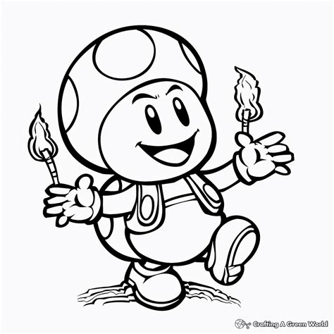 Super Mario Toad Coloring Pages To Print