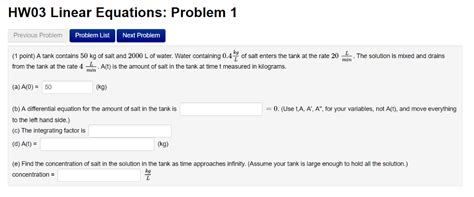 Solved Hw03 Linear Equations Problem 1 Previous Problem