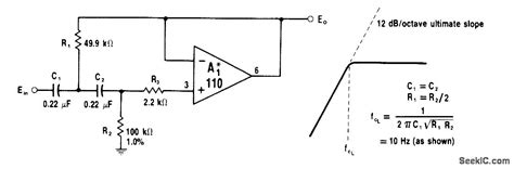 10 Hz HIGH PASS UNITY GAIN Basic Circuit Circuit Diagram SeekIC Com