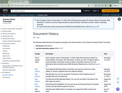 終了予告 Amazon Elastic Transcoderが2025年11月にサービス終了することがアナウンスされました Developersio