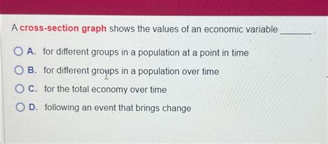Solved A Cross Section Graph Shows The Values Of An Economic