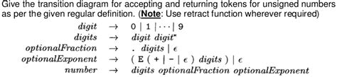 Solved Give The Transition Diagram For Accepting And Returning Tokens