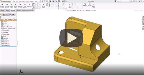 using the delete hole feature in solidworks trimech