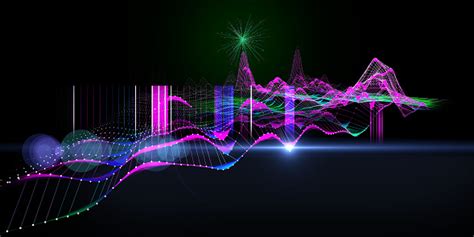 검은 색에 점과 흐릿한 선을 연결하는 추상적 인 기술 그리드 배경 분석 데이터 알고리즘의 시각적 3d 프레젠테이션 빅 데이터 비즈니스 과학 및 기술 데이터 분석 표현을 위한