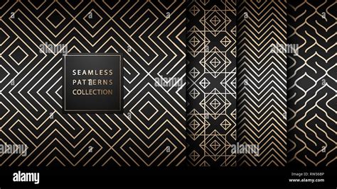 Geometric Seamless Golden Pattern Background Simple Vector Graphic