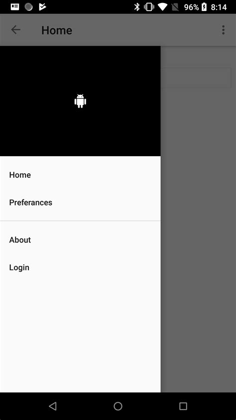 User Interface Android Prevent Navigation Drawer From Overlaying Title Bar Stack Overflow
