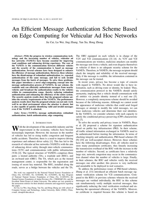 pdf an efficient message authentication scheme based on edge