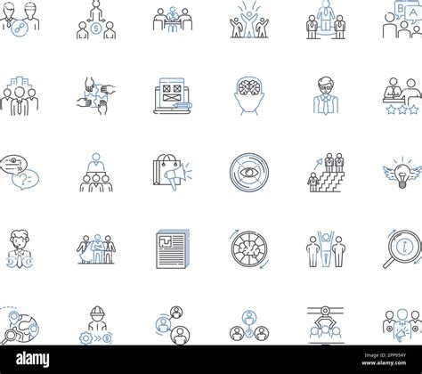 Financial Officer Line Icons Collection Budgeting Accounting