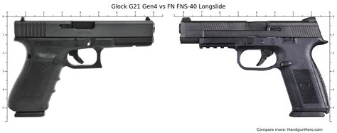 Glock G21 Gen4 Vs FN FNS 40 Longslide Size Comparison Handgun Hero