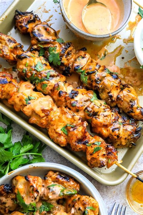 Bang Bang Chicken Skewers Sailor Bailey Grilled Chicken Recipes Chicken Dishes Recipes