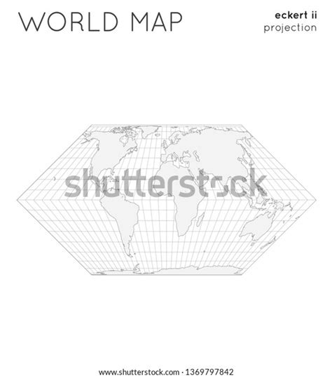 World Map Globe Eckert Ii Projection Stock Vector Royalty Free 1369797842 Shutterstock