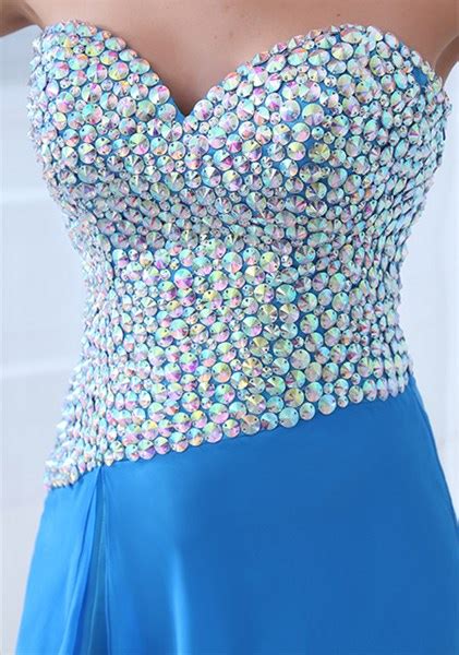 Royal Blue Sparkly Prom Dresses With Diamonds Sparkly Evening Gowns
