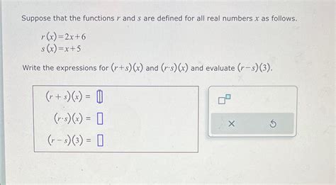 Solved Suppose That The Functions R And S Are Defined For Chegg Com