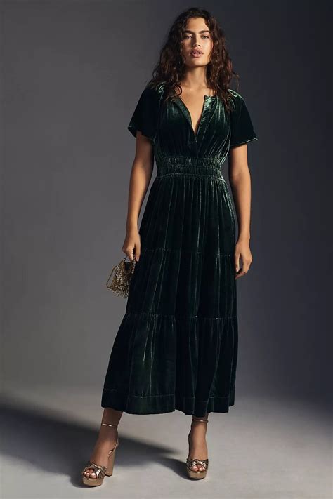 Anthropologie The Somerset Maxi Dress Velvet Edition