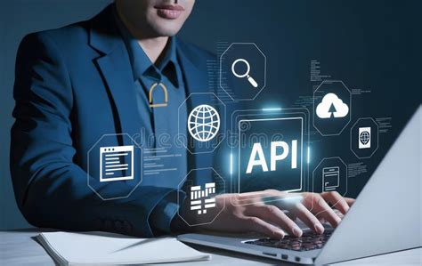 Businessman Using Laptop Api Interface Digital Technology Modern