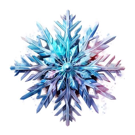 Premium Photo There Is A Snowflake Made Of Blue And Purple Leaves Generative Ai