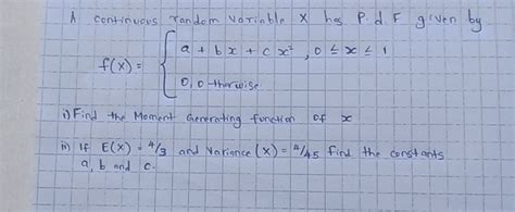 Solved A Continuous Random Variable X ﻿hes Pd ﻿f Given