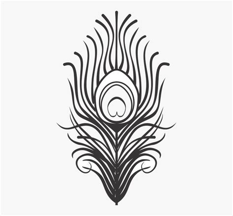 Peacock Feather Black And White Clipart