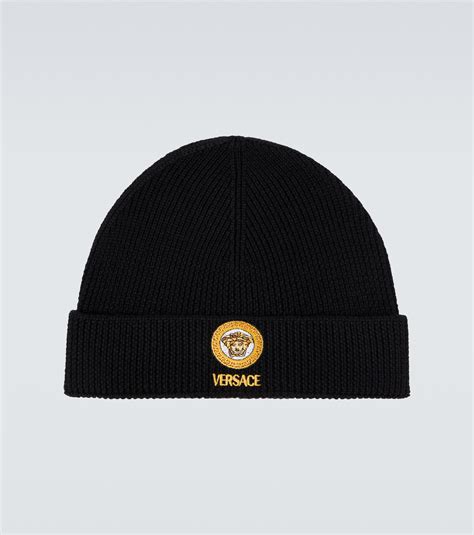 Gorro Medusa De Lana Bordado En Negro Versace Mytheresa