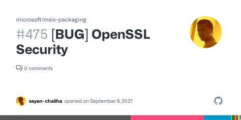 Bug Openssl Security Issue Microsoft Msix Packaging Github