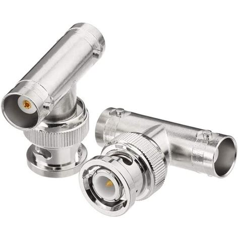 Superbat Bnc Splitter Bnc Male To Double Female Adapter 3 Way T Type Triple Connector Rf Coax