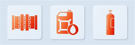 모터 머신 오일 산업 금속 파이프 및 밸브 및 산업용 가스 실린더 탱크용 캐니스터 설정 흰색 정사각형 버튼 벡터 0명에 대한 스톡 벡터 아트 및 기타 이미지 Istock