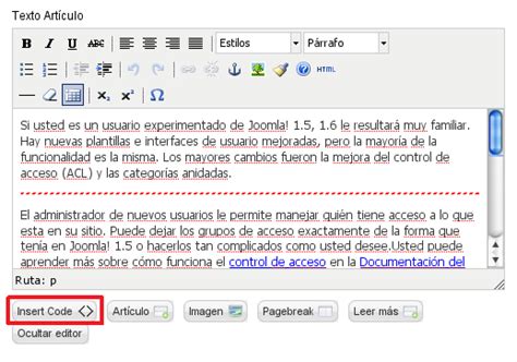 Insertar Código Php Html Css Y Javascript En Joomla 17 Con Sourcerer