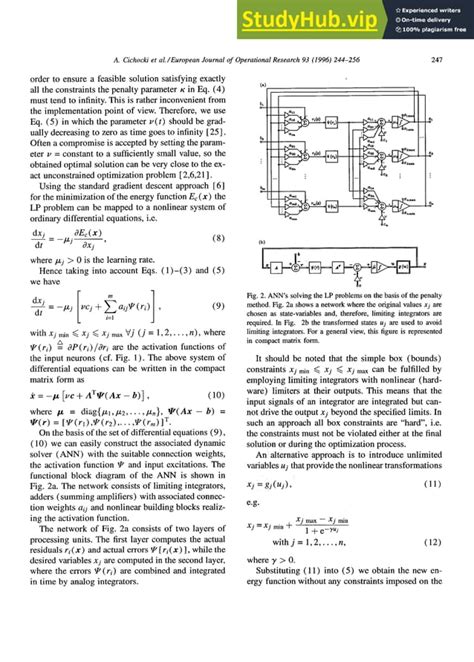 A New Neural Network For Solving Linear Programming Problems Pdf