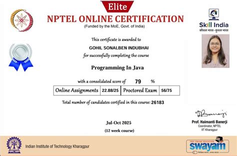 Nptel Java Programming Certification Skilldevelopment