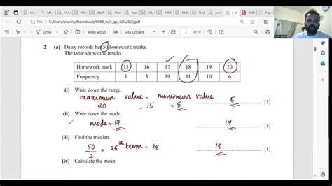 Igcse 0580 Statistics Mean Median Mode Range Interquartile Range Stem And Leaf Igcse