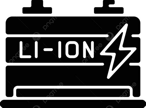 Lithium Ion Battery Black Glyph Icon Items Isolated Vector Vector