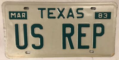 Vanity U S Rep Representative License Plate Congressman Congress House
